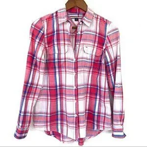 Tommy Hilfiger | Tops | Tommy Hilfiger Button Down Shirt With Roll Tab ...
